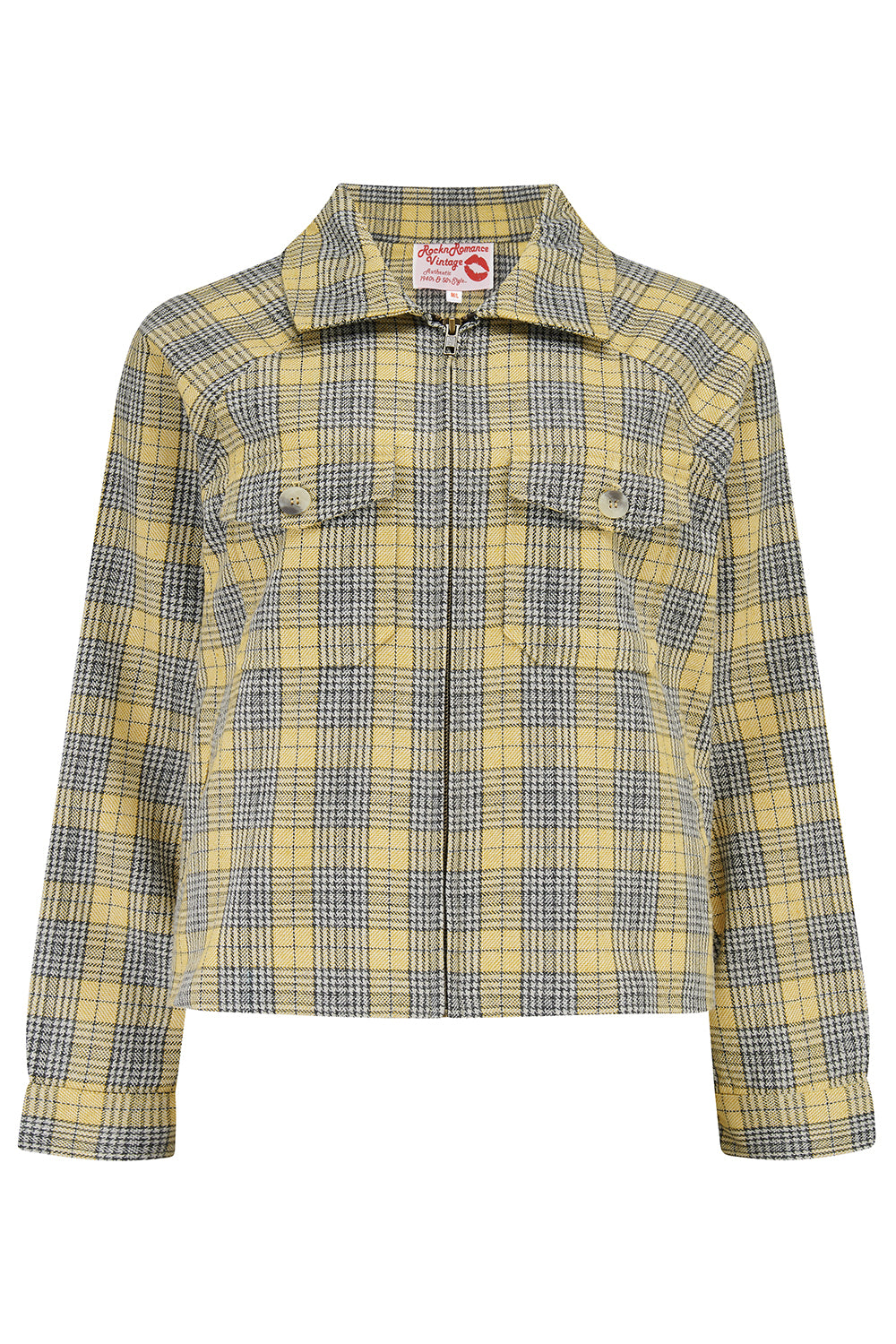 The "Bobby Jacket" in Soft Yellow Tartan 100% Wool, Classic Rockabilly ...