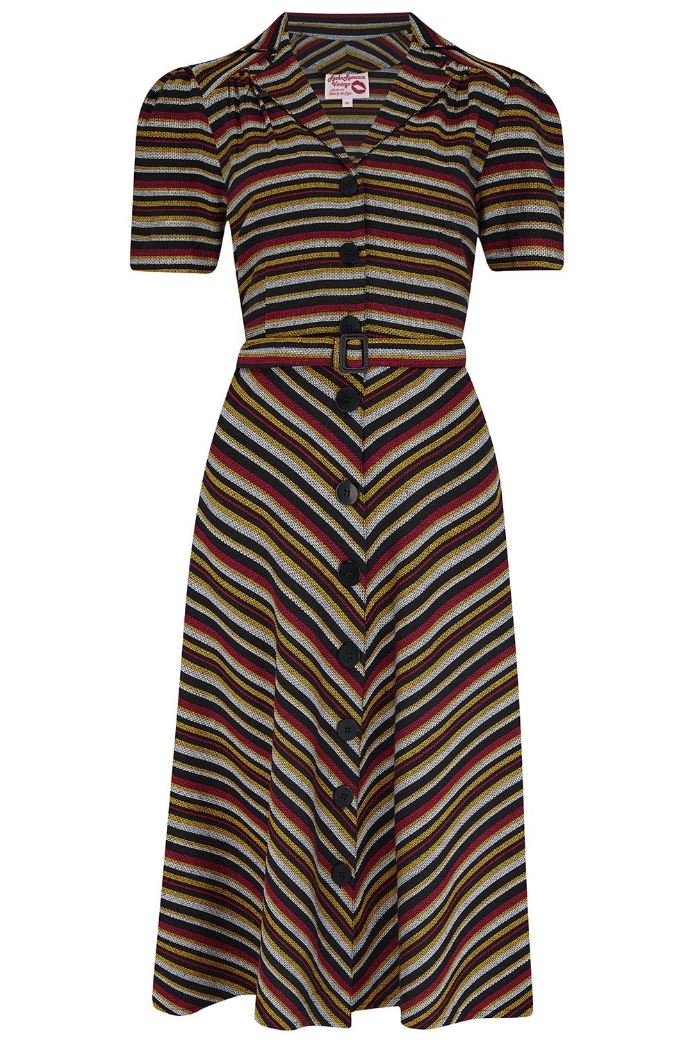 **Limited Edition** Charlene Shirtwaister Dress in Black Multi Stripe ...