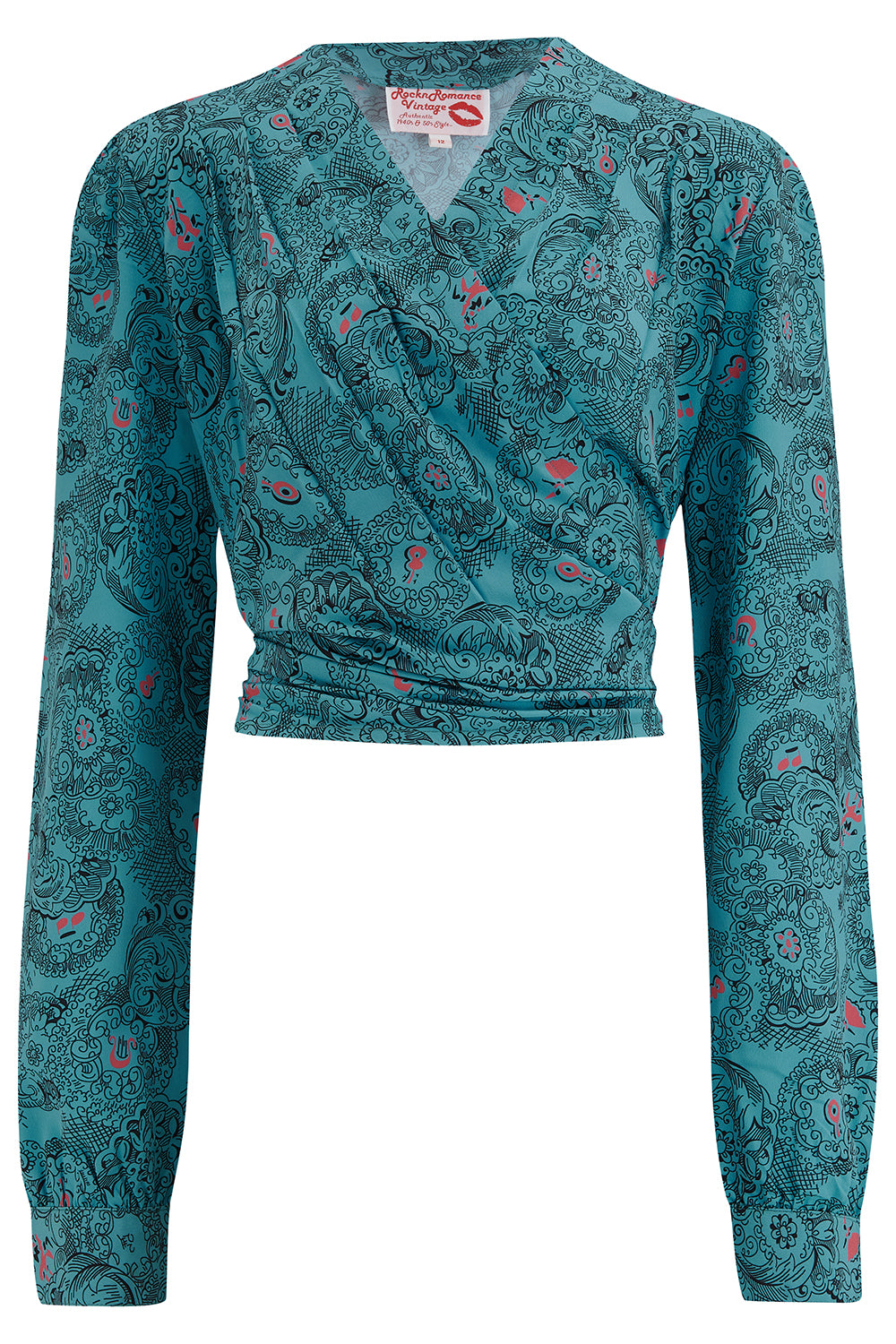 **Sample Sale** The "Darla" Long Sleeve Wrap Blouse in Melody Print, T ...