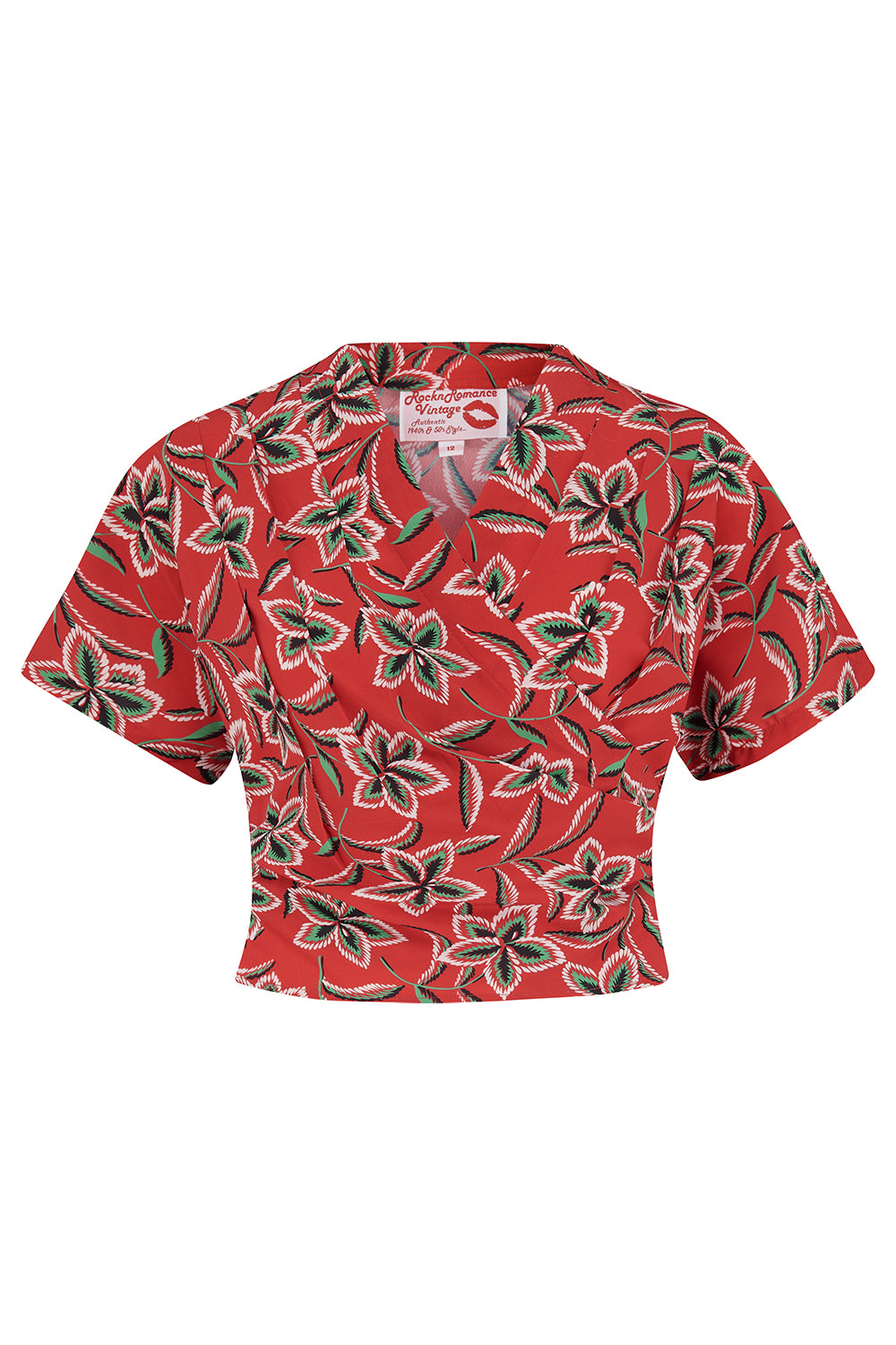 The "Darla" Short Sleeve Wrap Blouse in Carnival Print, True Late 1940 ...