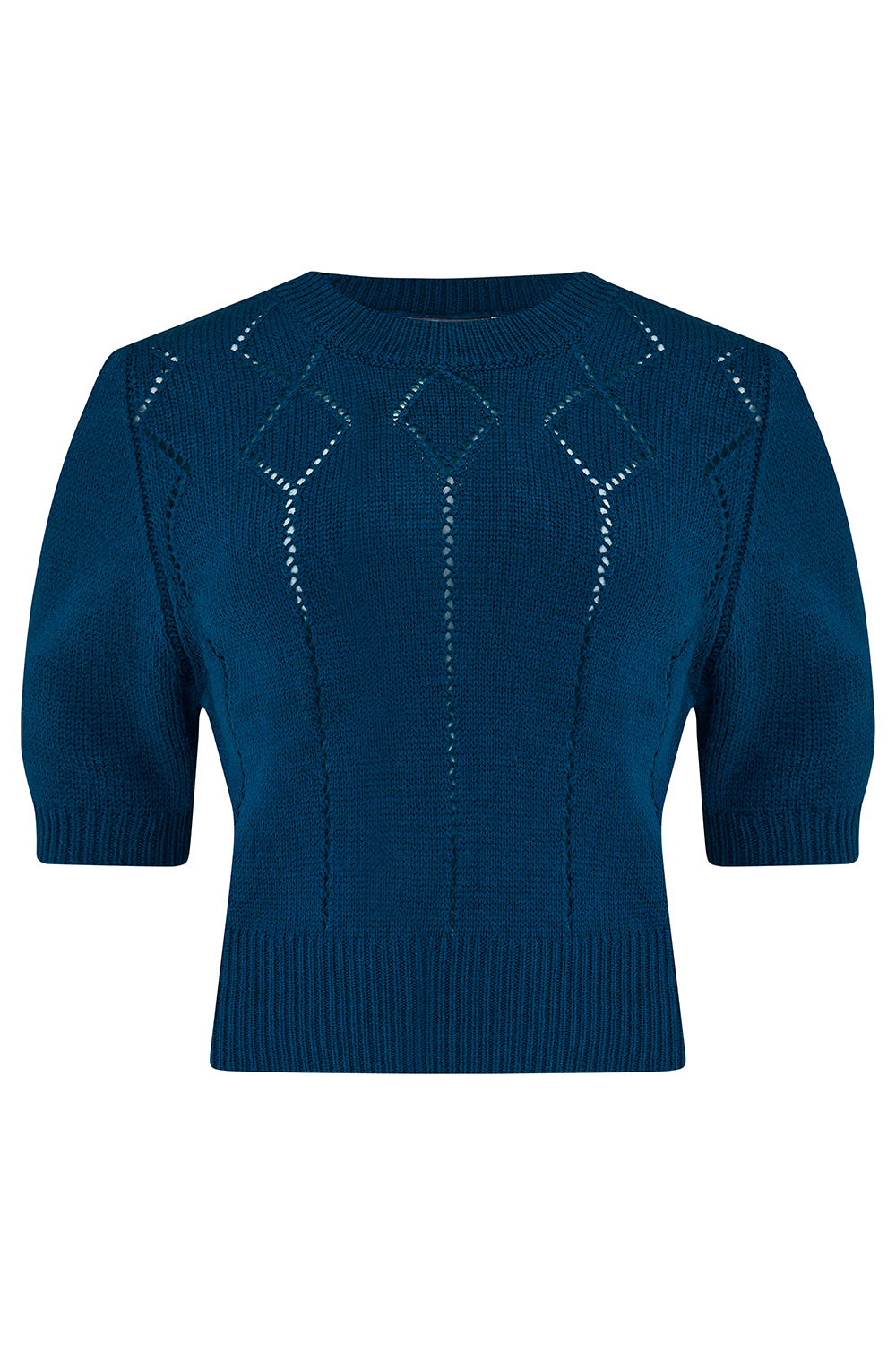 The "Frances" Short Sleeve Pullover Jumper in Peacock Blue, Classic 19 ...