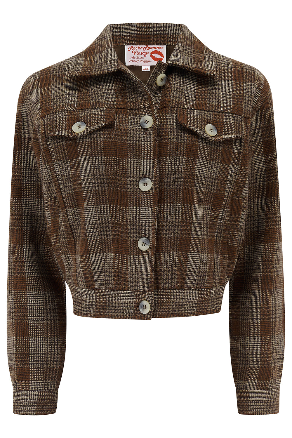 The "Girl Next Door" Womens Ricky Jacket in Brown Check, 100% Wool ...