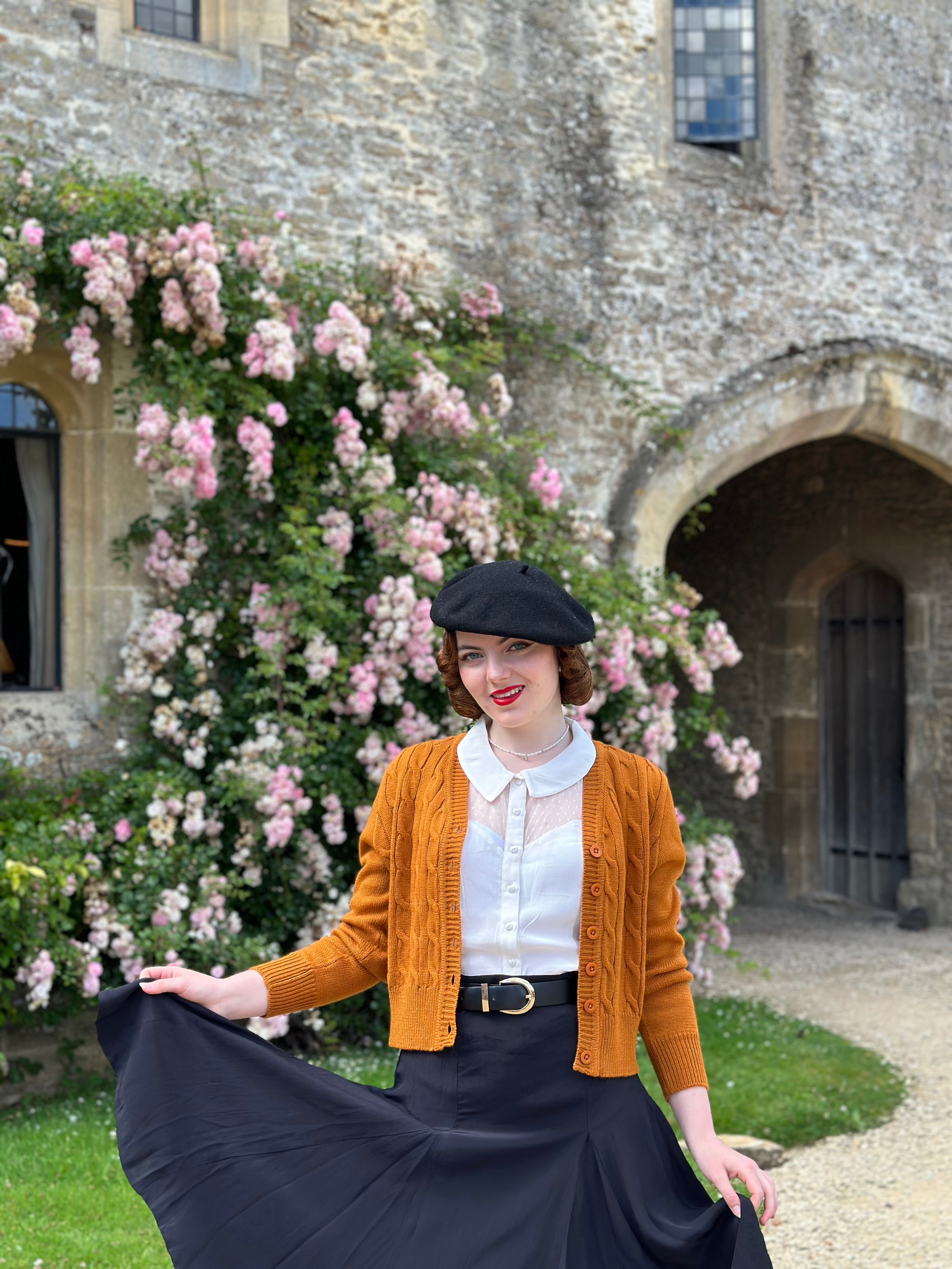 Cable Knit Cardigan in Ginger, Stunning 1940s True Vintage Style – Rock ...