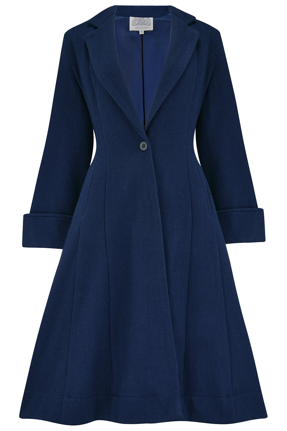 The Elizabeth Coat in Navy, 100% Wool & Satin Lined. A Classic Fitted ...
