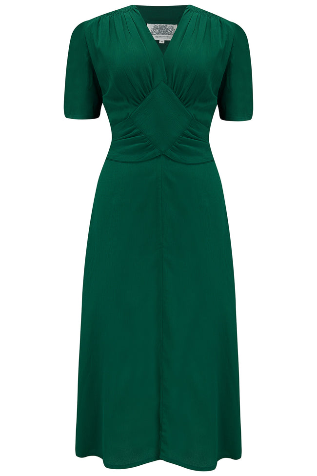 Ruby Dress in Hampton Green, A Classic & Authentic 1940s Vintage Inspi ...