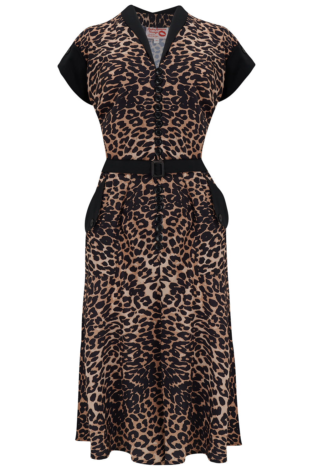 The "Casey" Dress in Leopard Print With Black Contrast, True & Authent ...