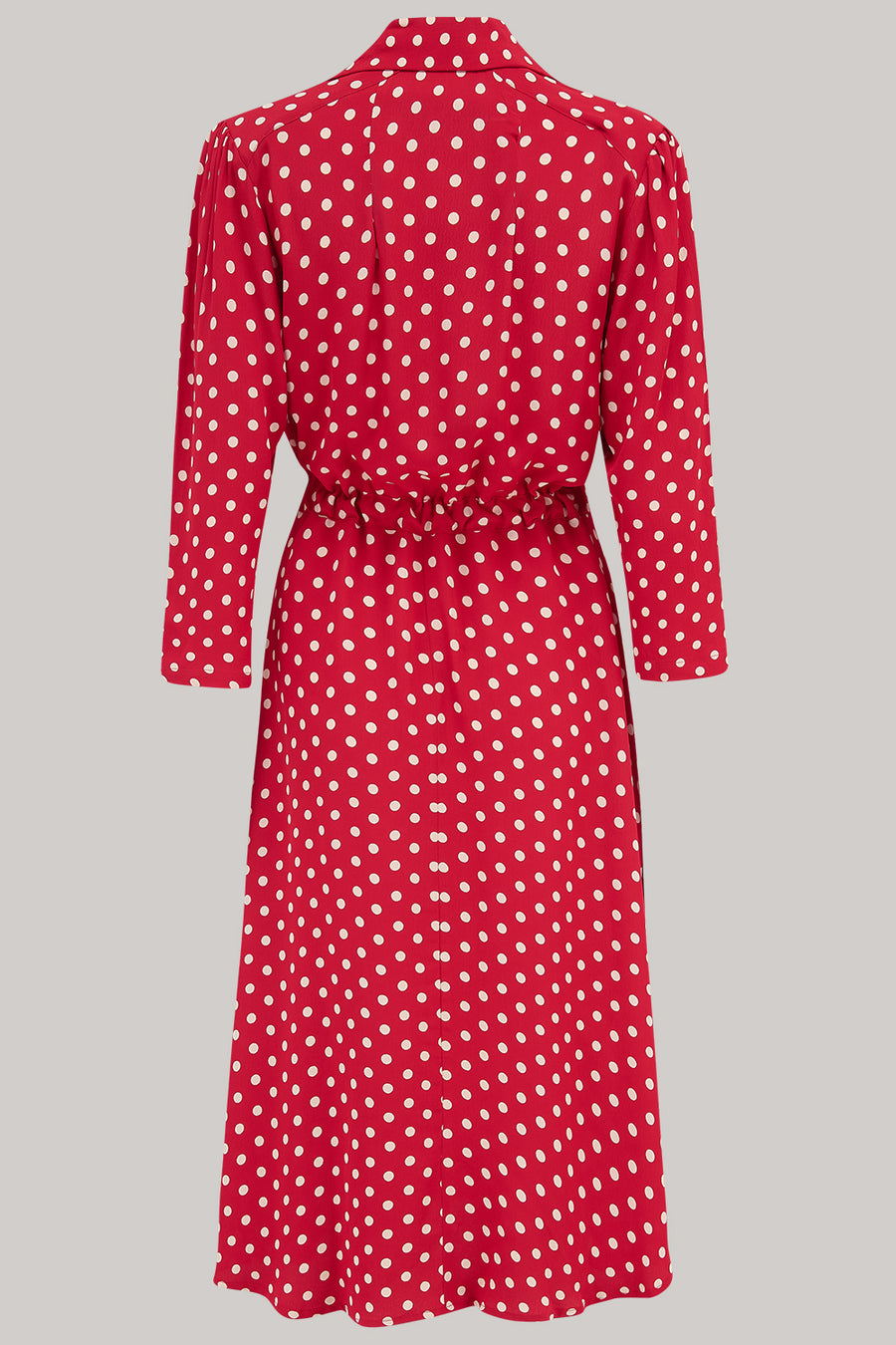 Milly Day Dress In Red With White Polka Dot , 1940s true vintage ...