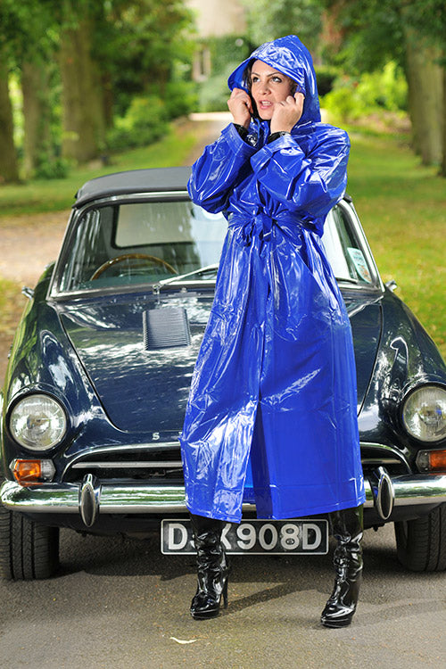 1950s Style "Classic Fashion Rain Mac" True Vintage Style In Blue Shin ...